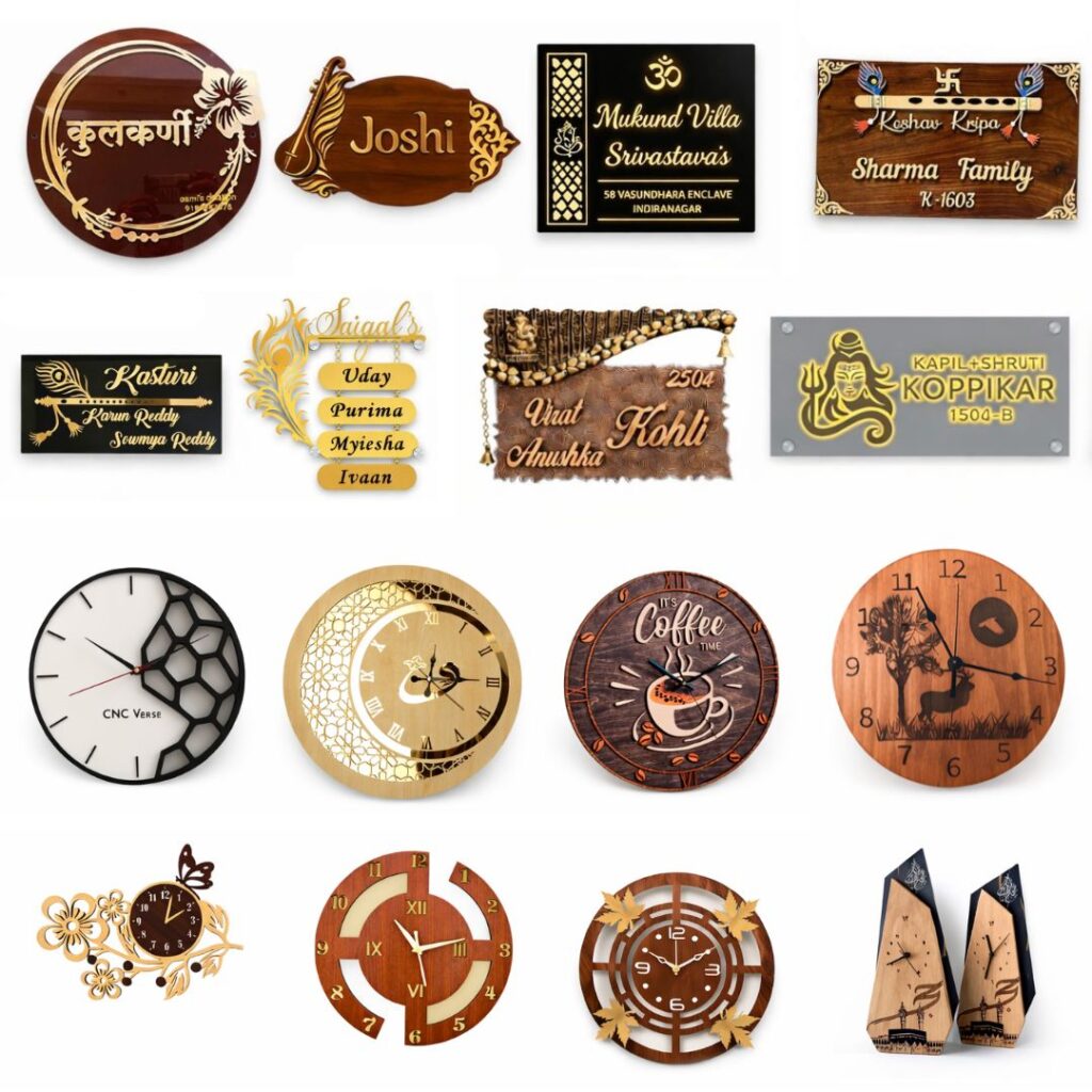 Name Plates & Clock CNC Designs – Zippi Good